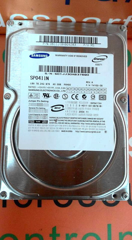 SAMSUNG SP0411N IDE 40GB Hard Drive - 裕益科技自動化設備可程式編碼器PLC分散式控制系統DCS